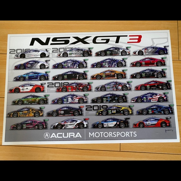 Acura | Wall Decor | Acura Motorsports Nsx Gt3 Poster Print Collectible ...